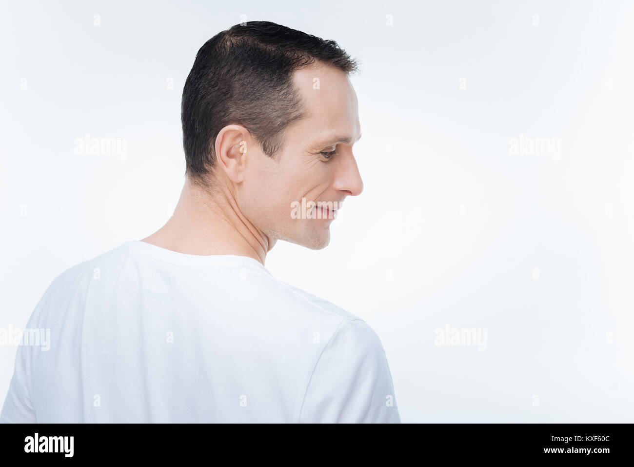 Close up man turning head hi-res stock photography and images - Alamy