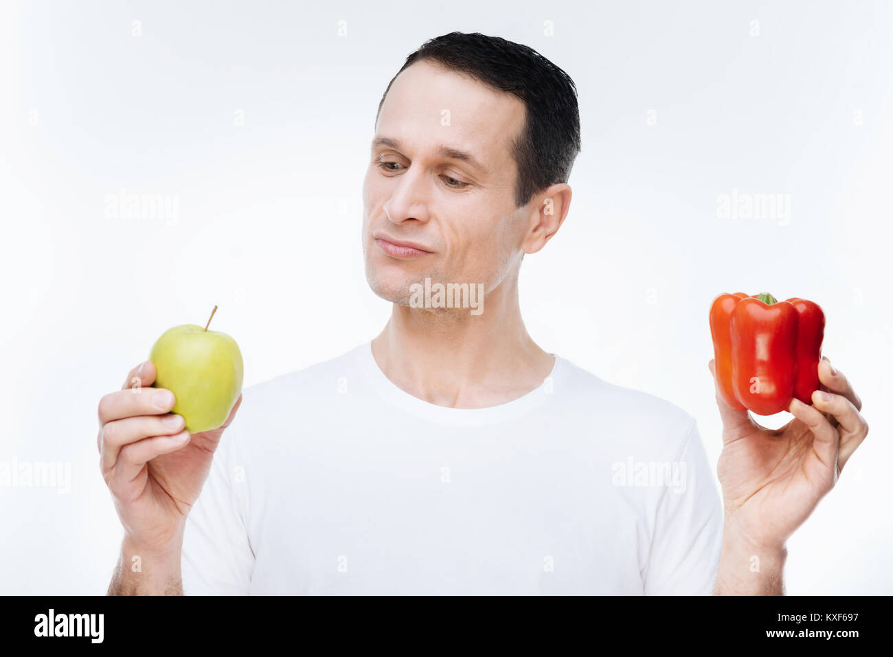 Pleasant nice eating healthy food Stock Photo - Alamy