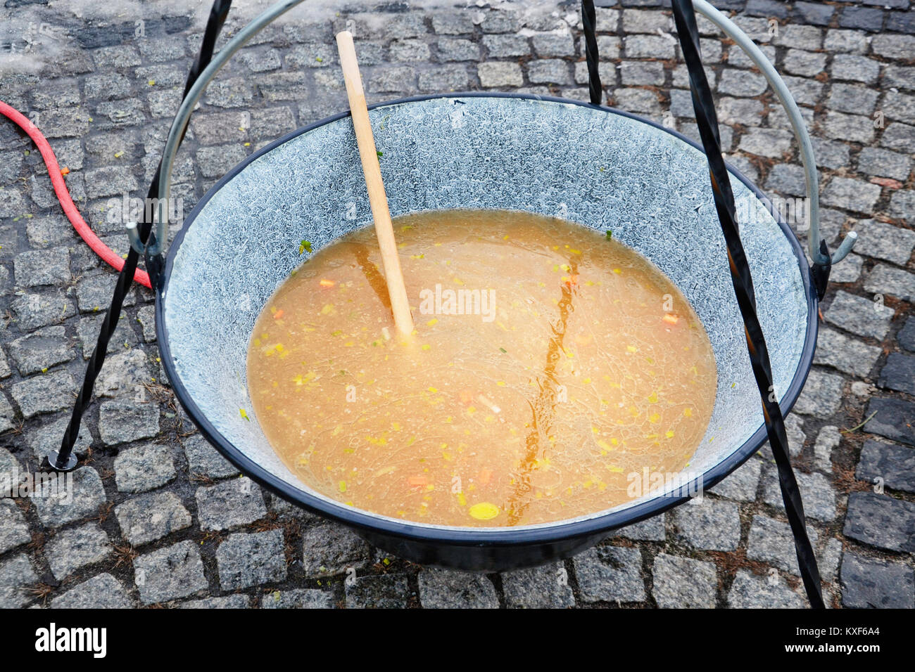 soup in cauldron, street food Stock Photo - Alamy