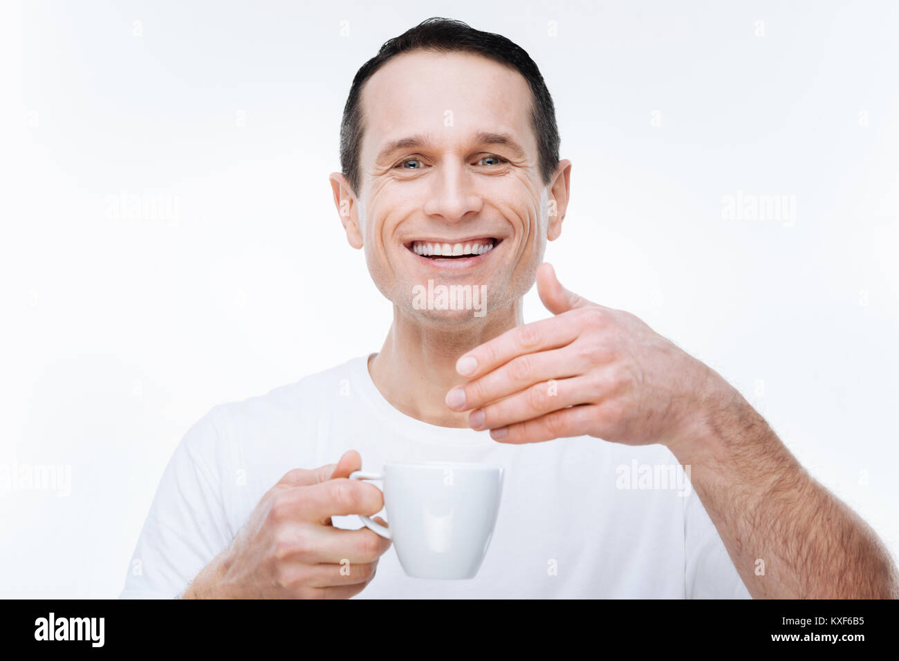 Joyful man enjoying delicious hi-res stock photography and images - Alamy