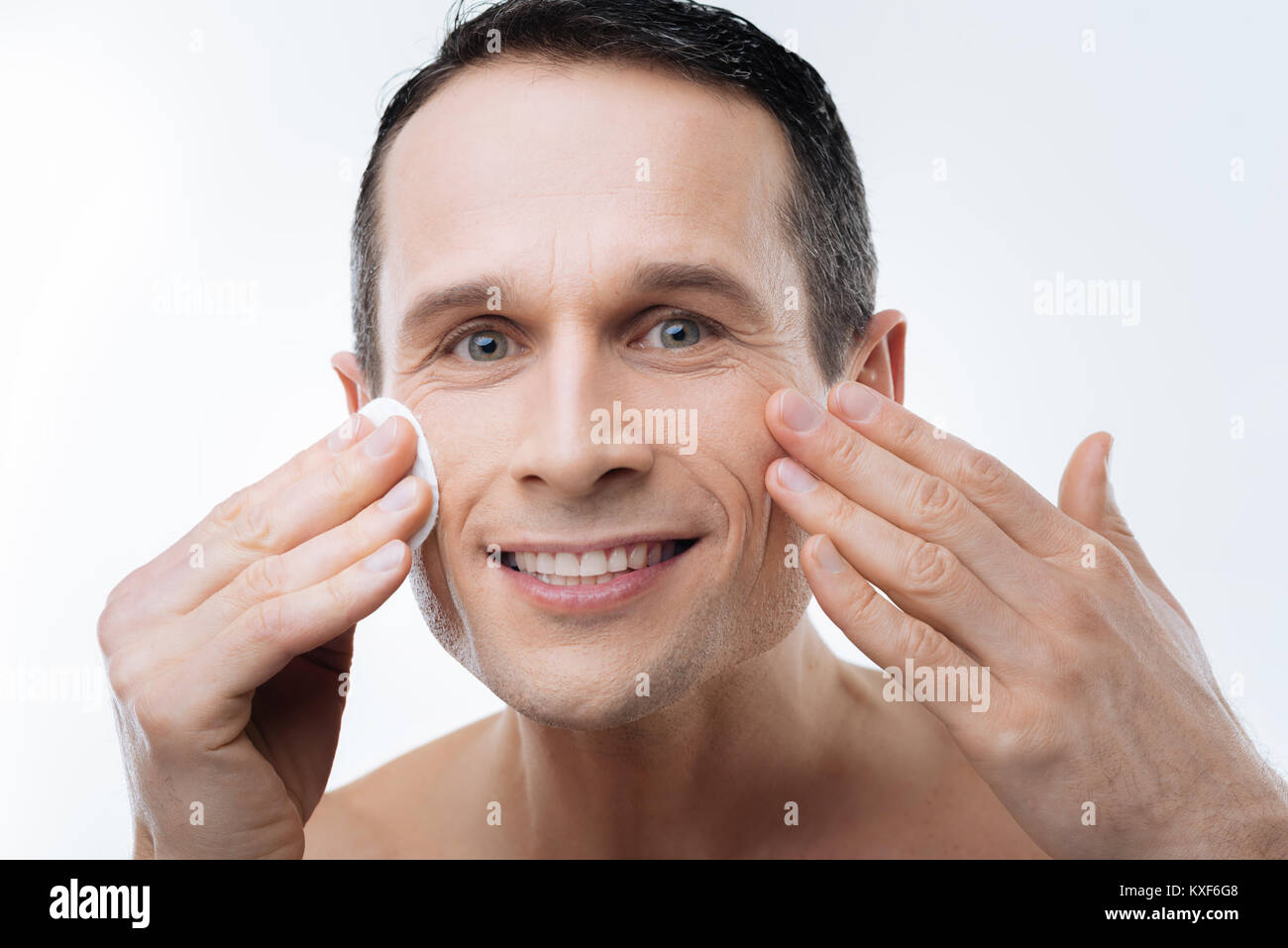 Portrait of a delighted happy man Stock Photo - Alamy