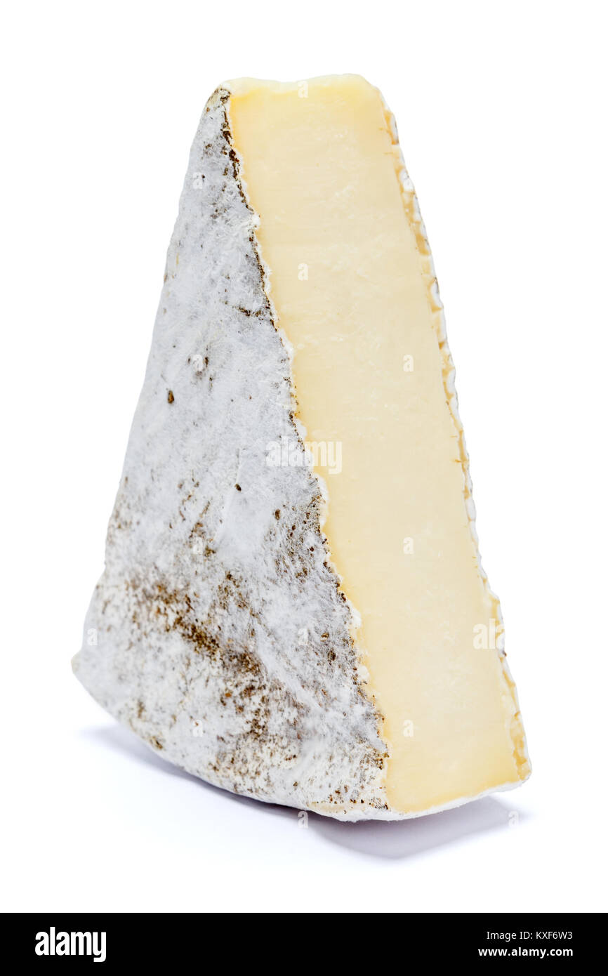 traditional french brie cheese on a white background Stock Photo - Alamy