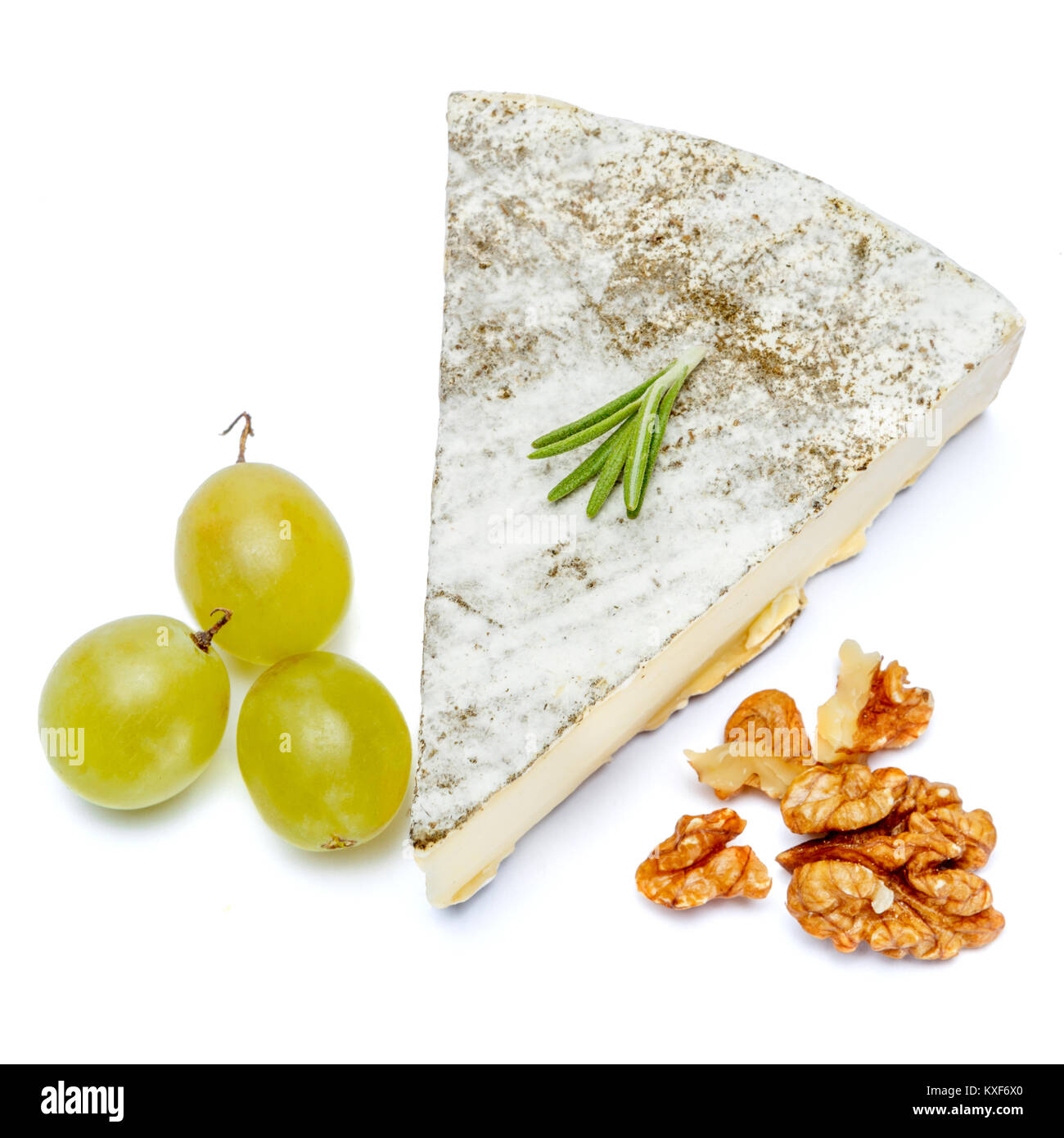 traditional french brie cheese on a white background Stock Photo - Alamy