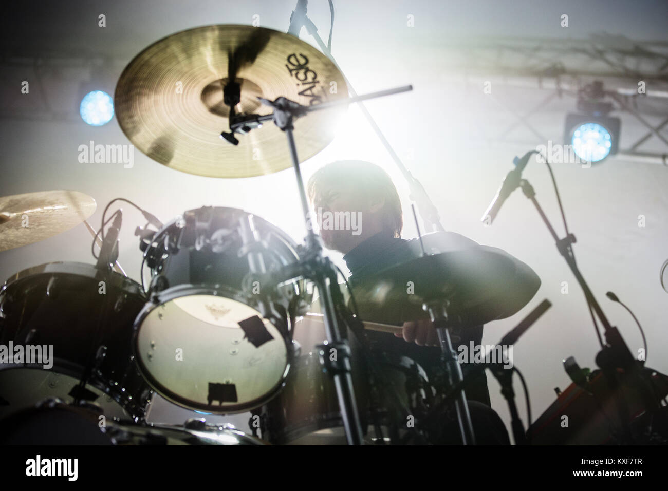 The alternative Danish rock band Mew performs a live concert at the ...