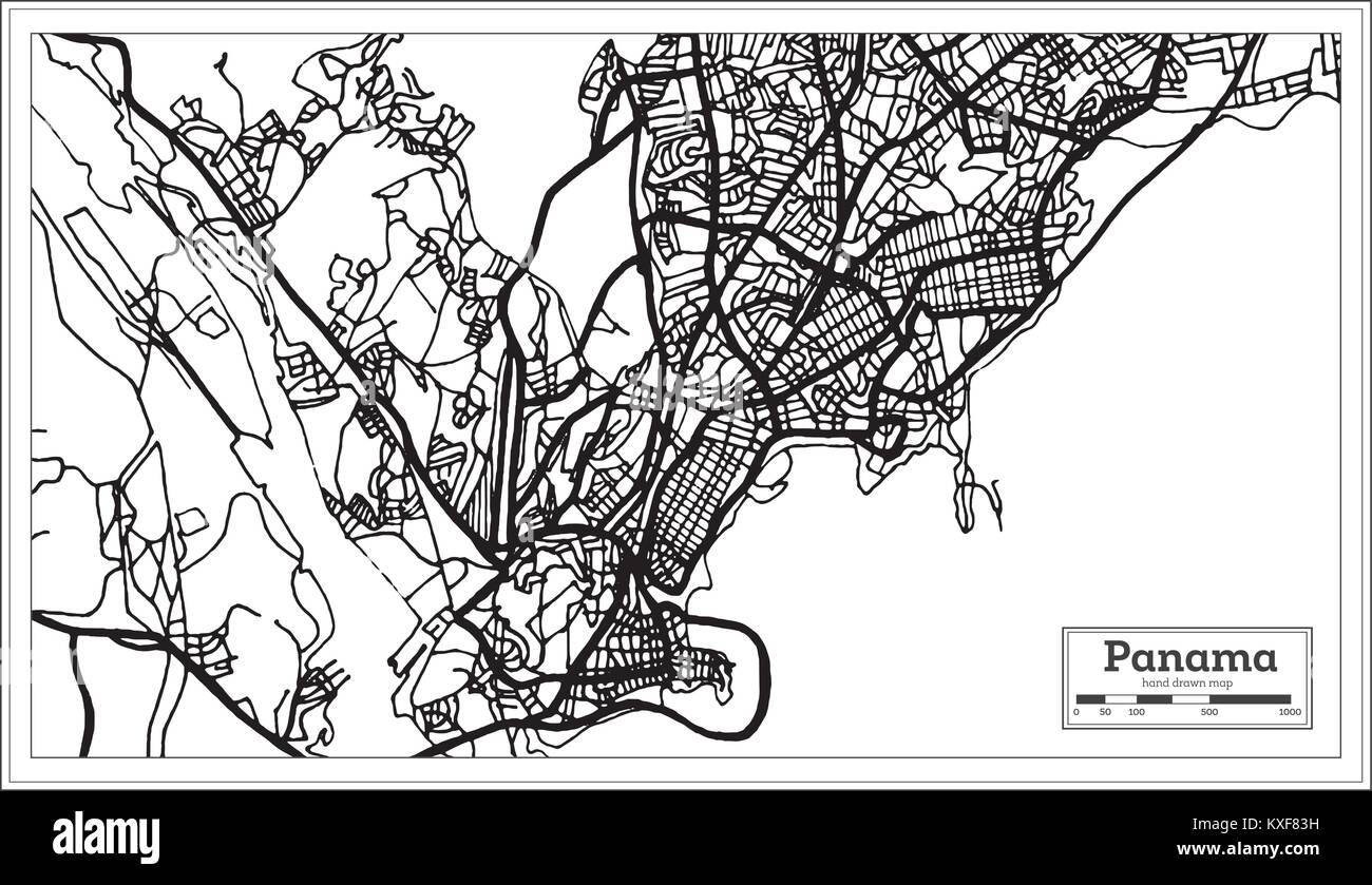 Panama map vector outline hi-res stock photography and images - Alamy