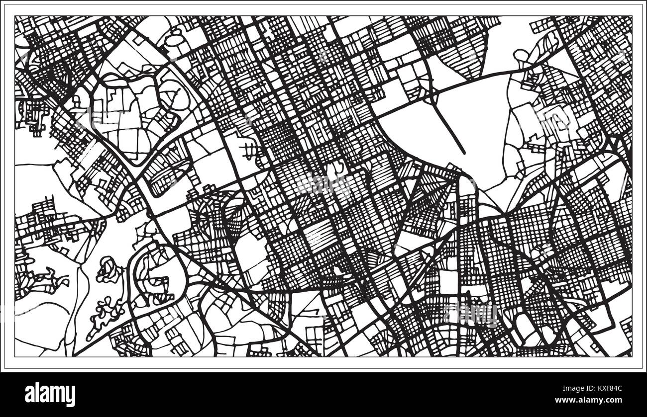 Riyadh Saudi Arabia City Map in Black and White Color. Vector ...