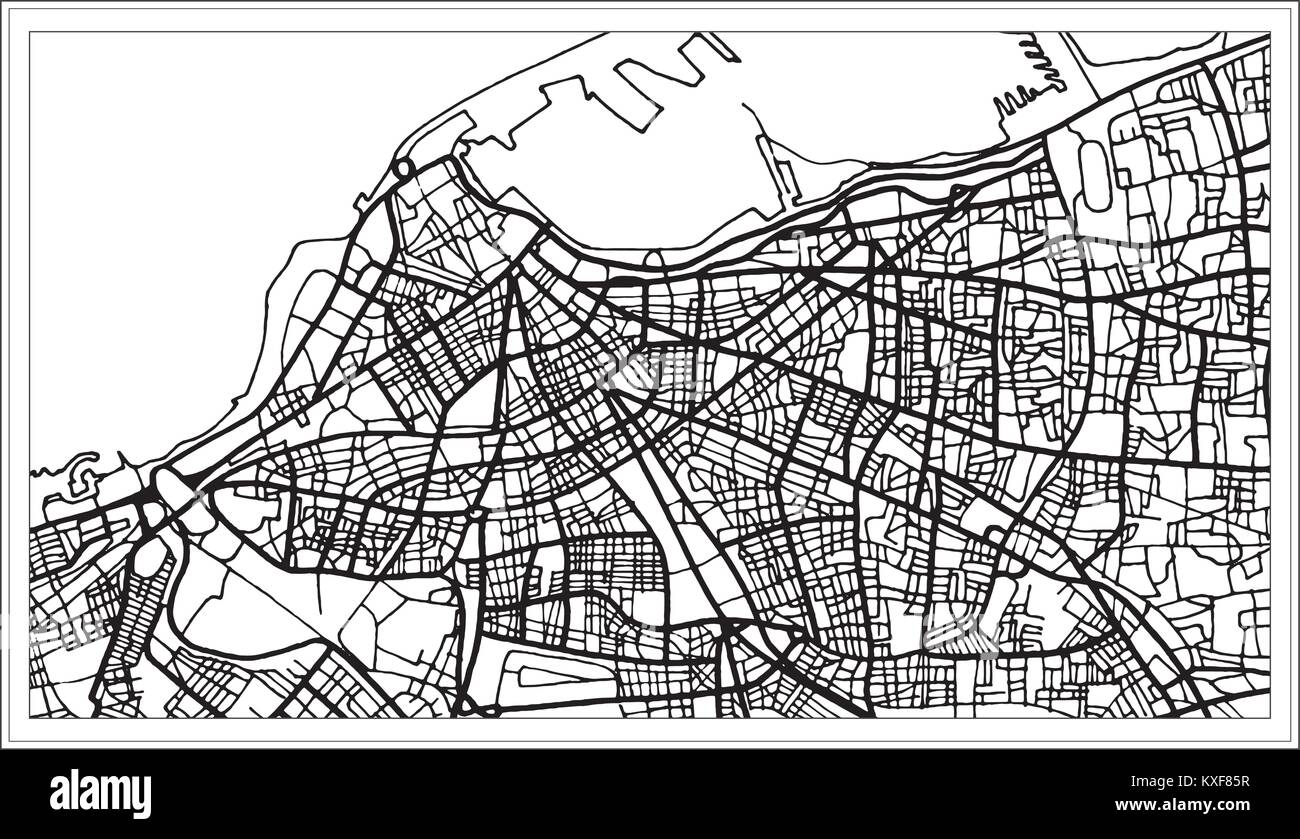 Tripoli Libya Map in Black and White Color. Vector Illustration ...