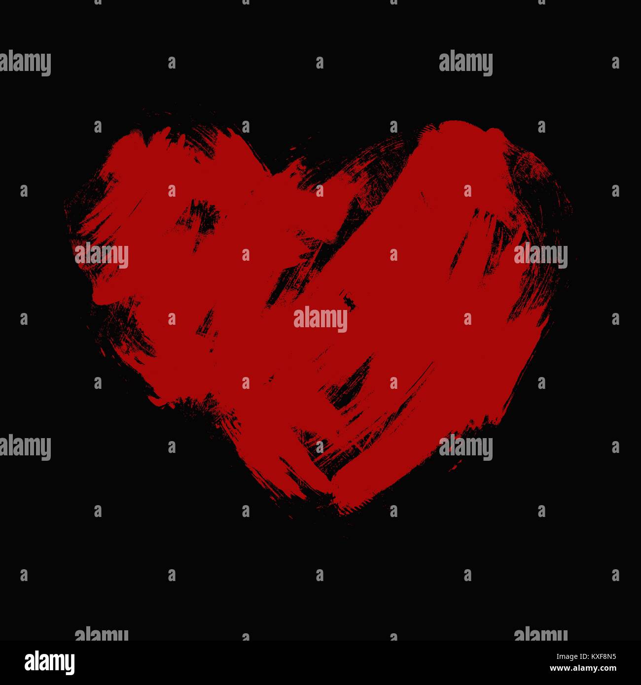 uneven red heart on a black background Stock Vector Image & Art - Alamy