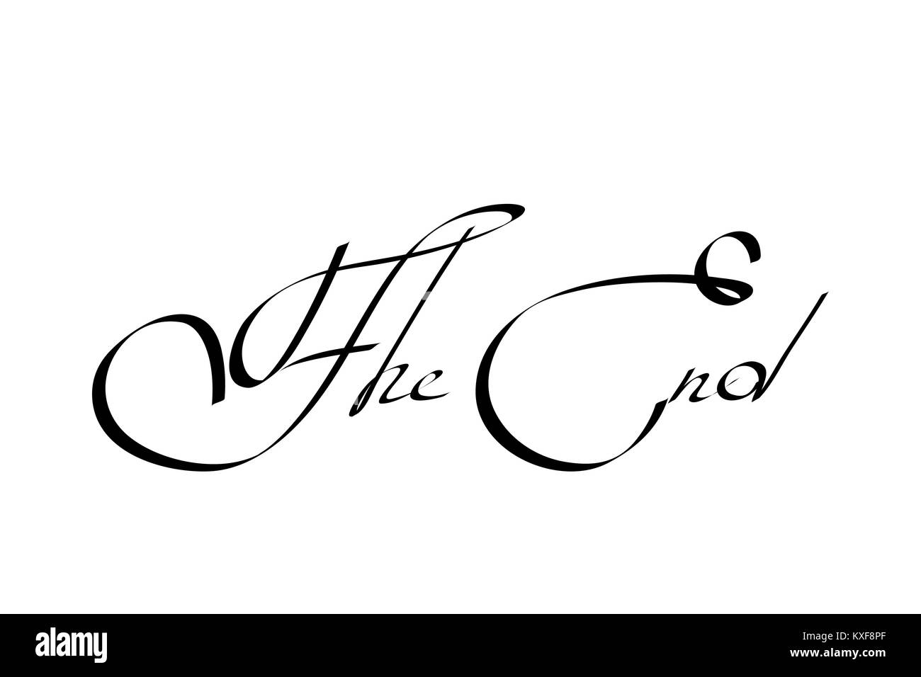 handwriting written word the end on a white background. lettering Stock ...