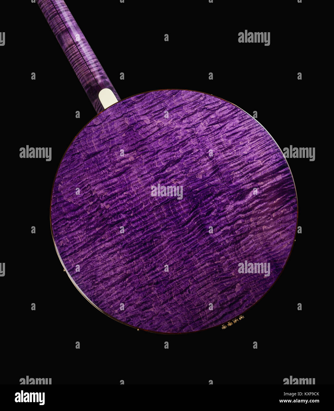 5-string banjos on black background. Carved wooden neck Benjo ...