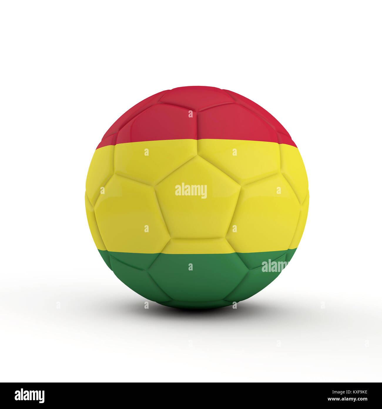 Bolivia flag soccer football against a plain white background. 3D ...