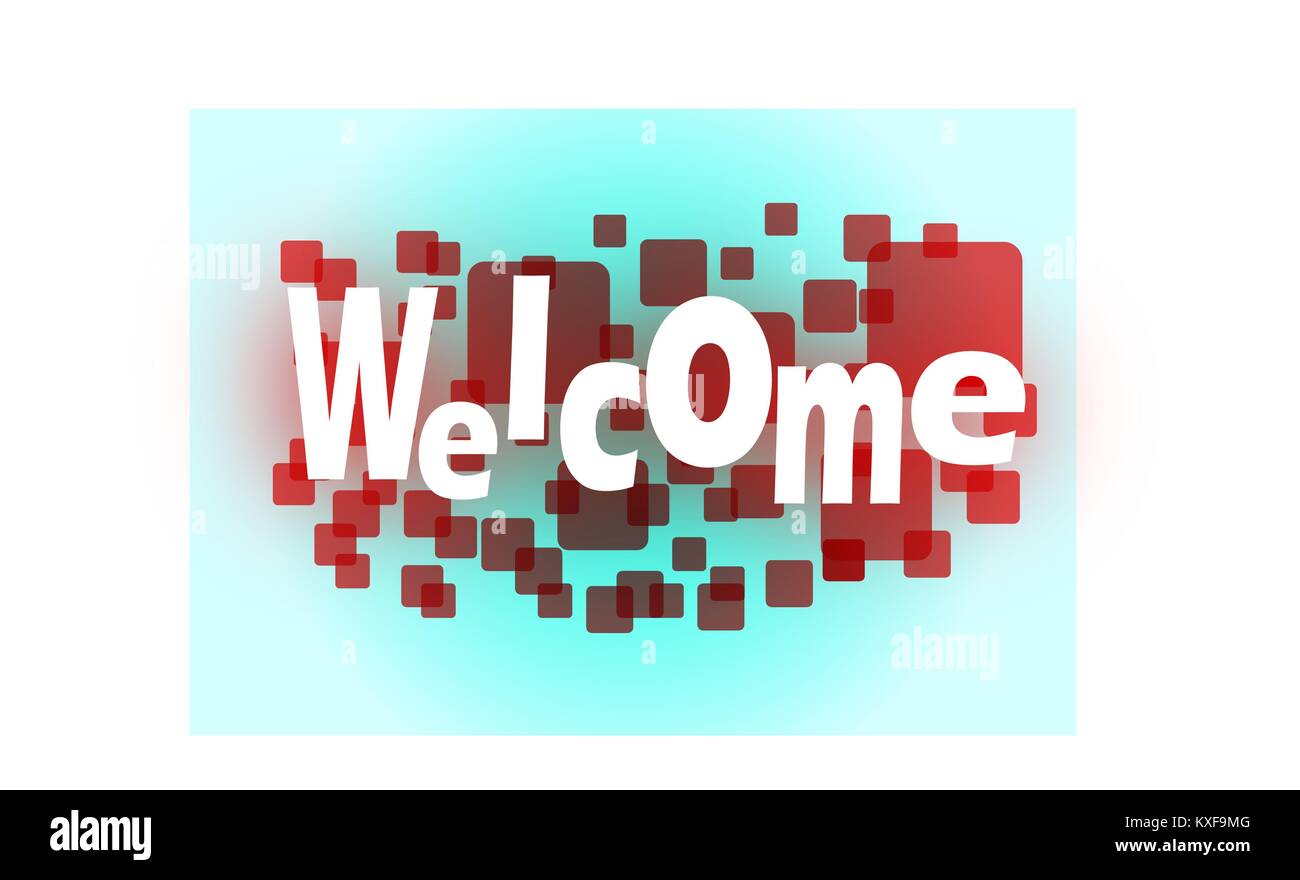Welcome red squares banner Stock Vector Image & Art - Alamy