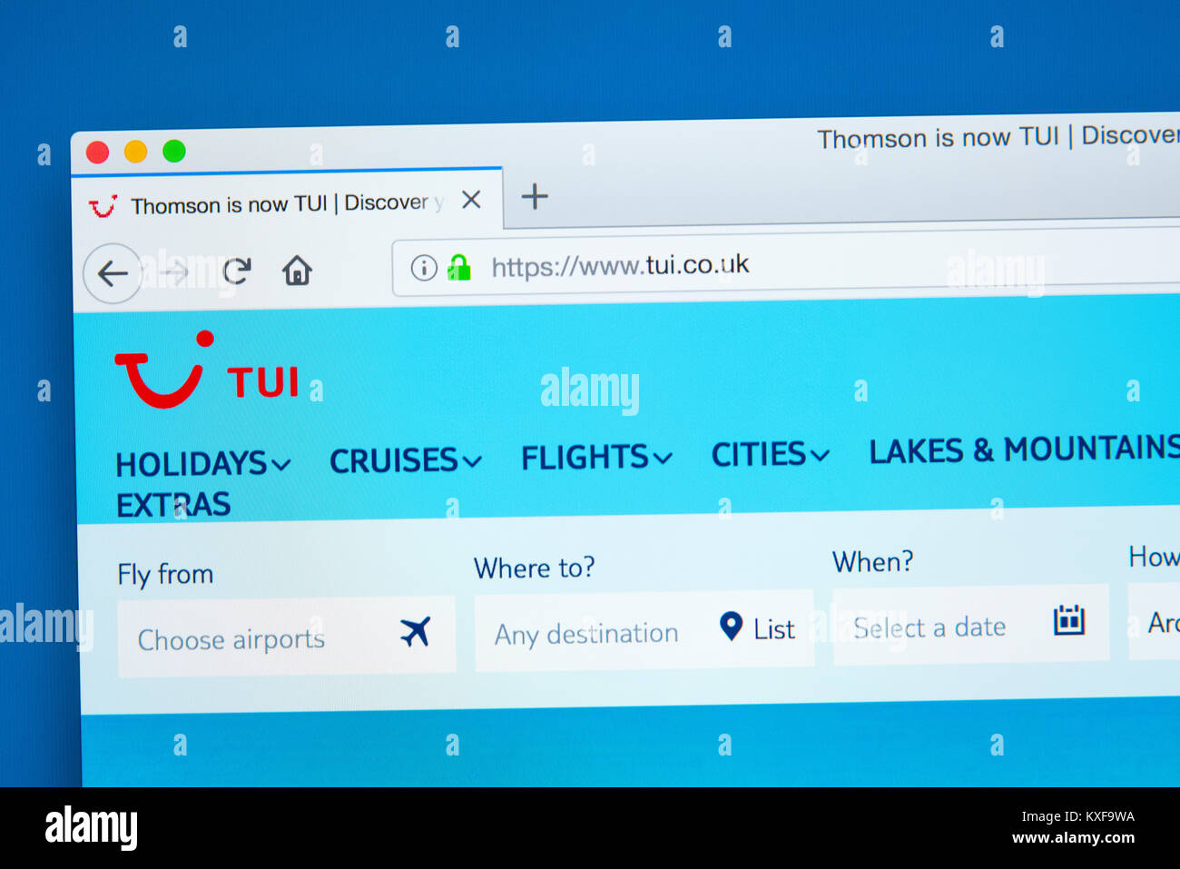 LONDON, UK - JANUARY 4TH 2018: The homepage of the official website for ...
