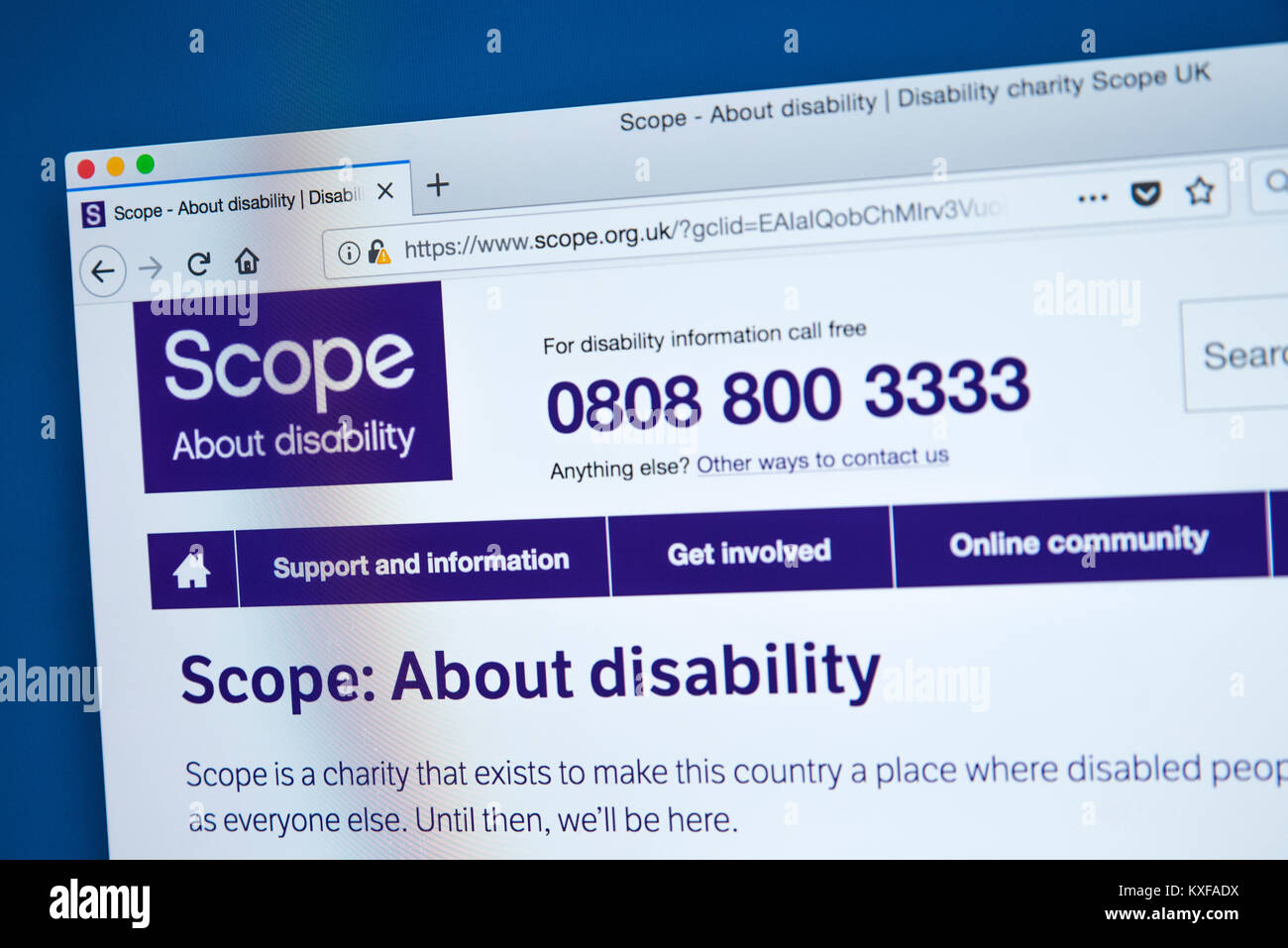 Scope charity hi-res stock photography and images - Alamy