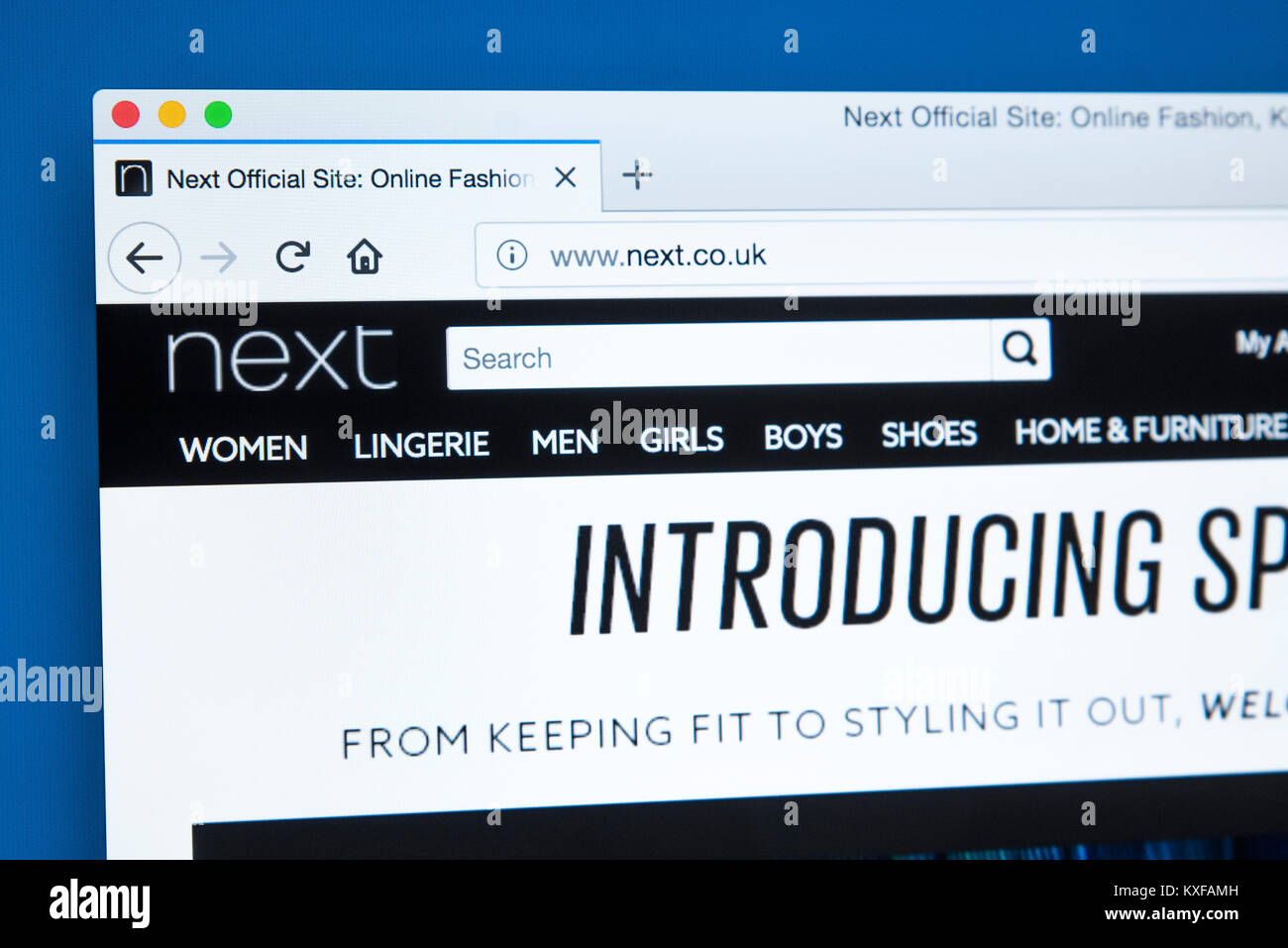 LONDON, UK - JANUARY 4TH 2018: The homepage of the official website for ...