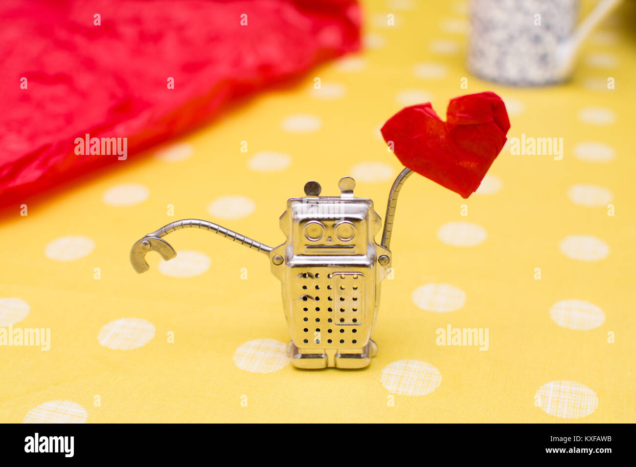 The robot of love loves you, he wants to take you on a date Stock Photo ...