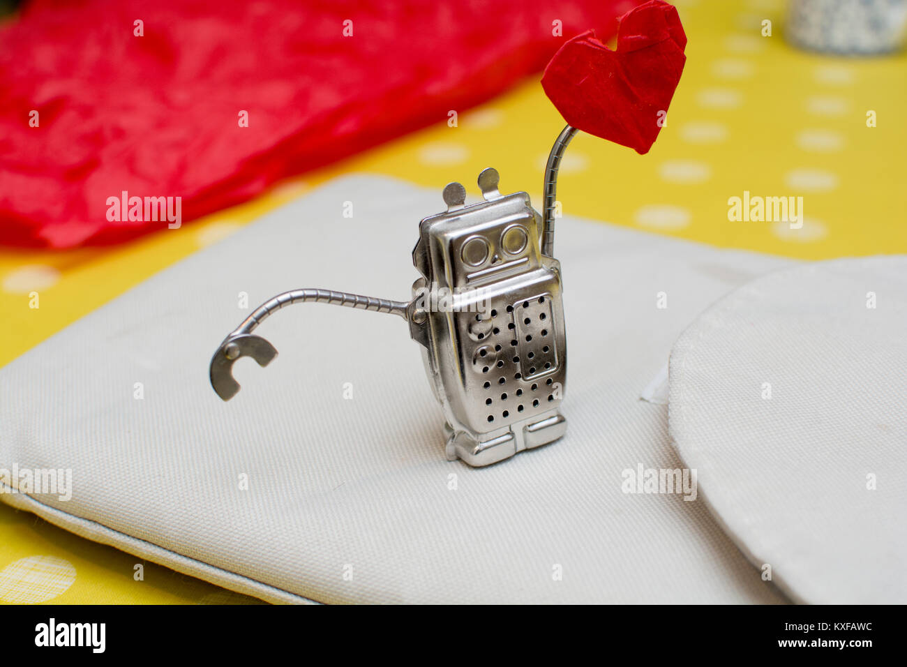 The robot of love loves you, he wants to take you on a date Stock Photo ...