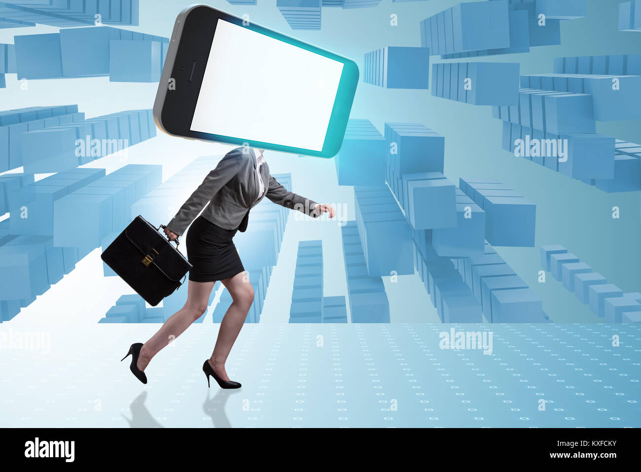 Mobile phone zombie under the influence of smartphone Stock Photo - Alamy