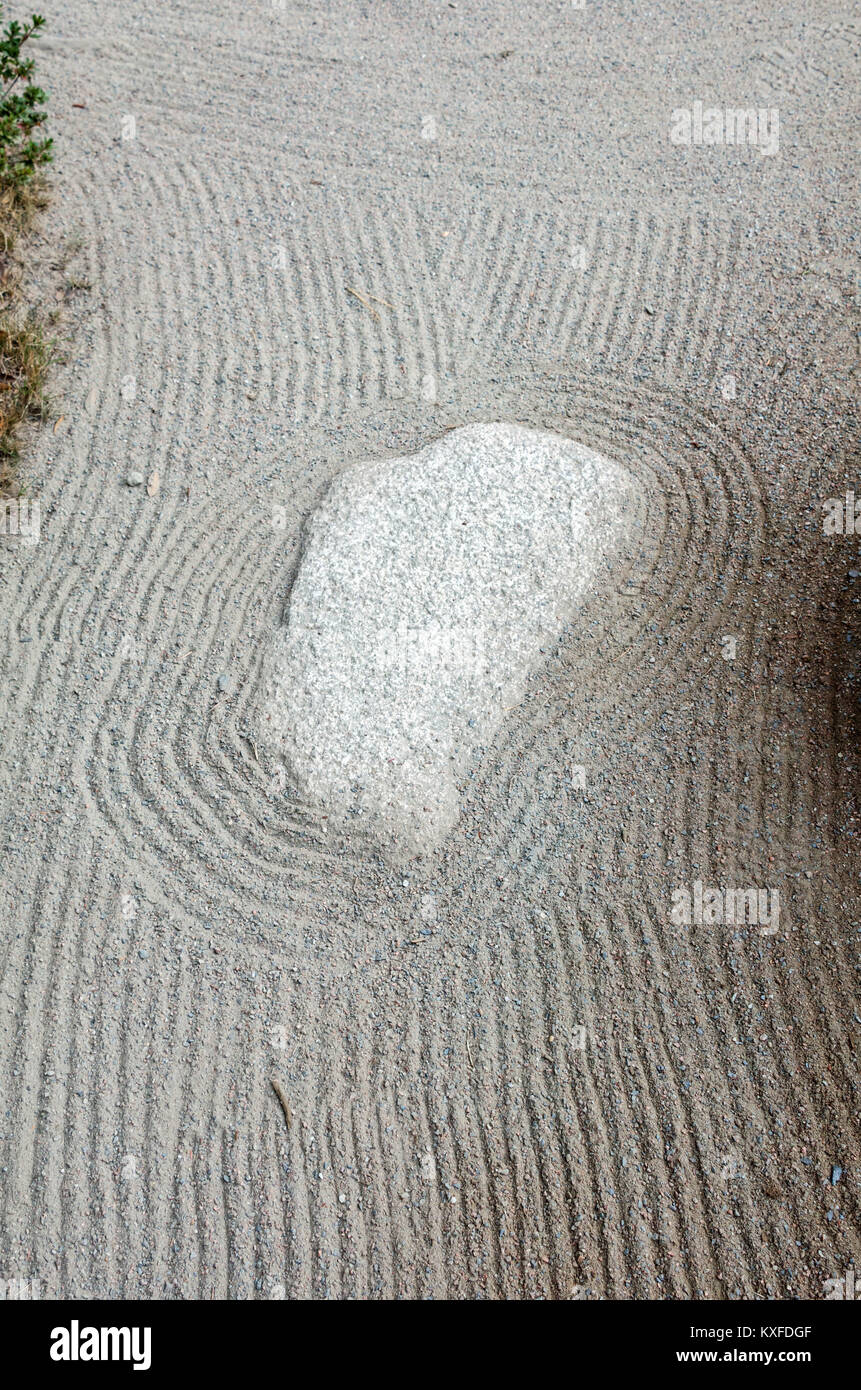 Raked-gravel pathways at the Asticou Azalea Garden, Northeast Harbor ...