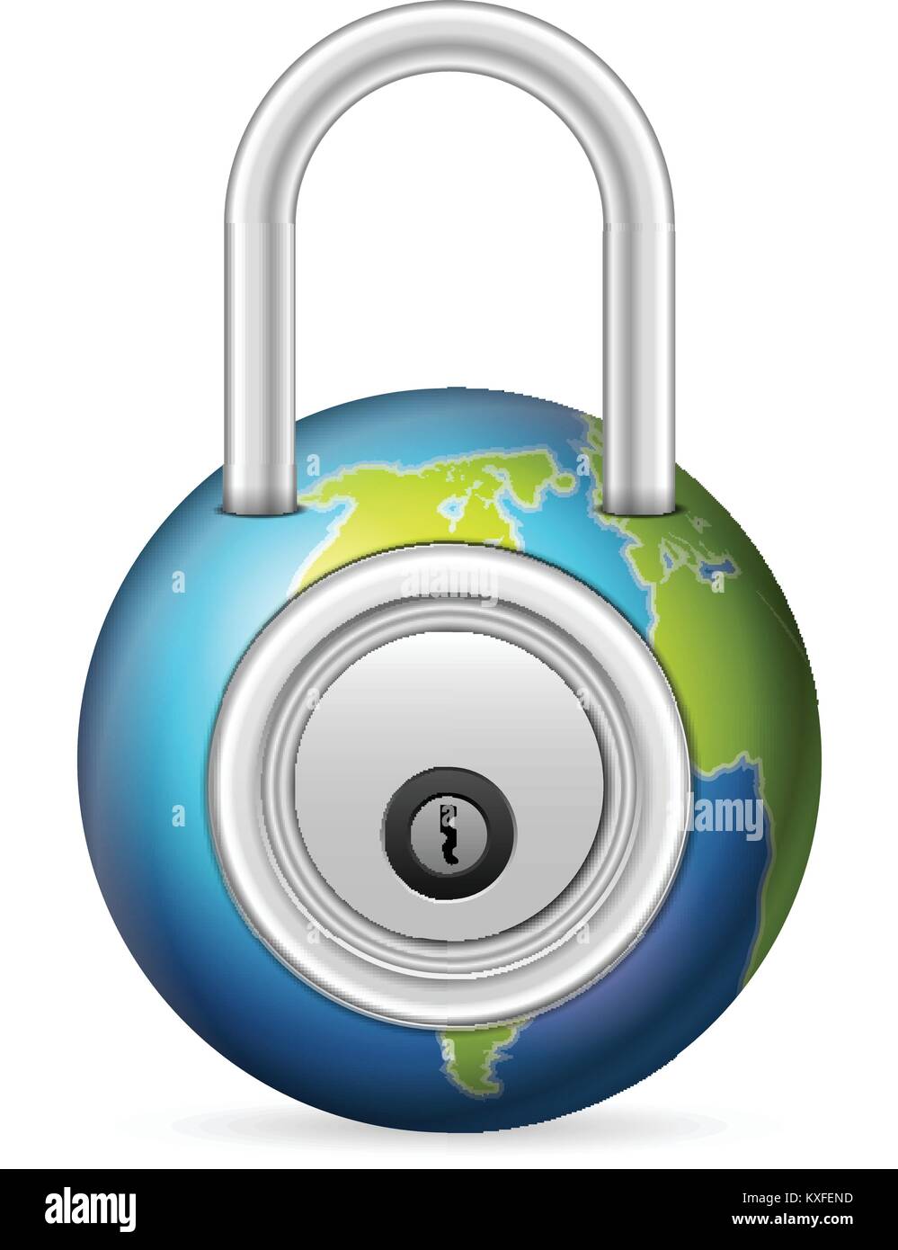 Padlock globe on a white background. Vector illustration Stock Vector ...