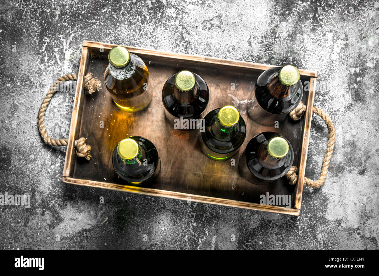 Alcohol bottles tray hi-res stock photography and images - Alamy