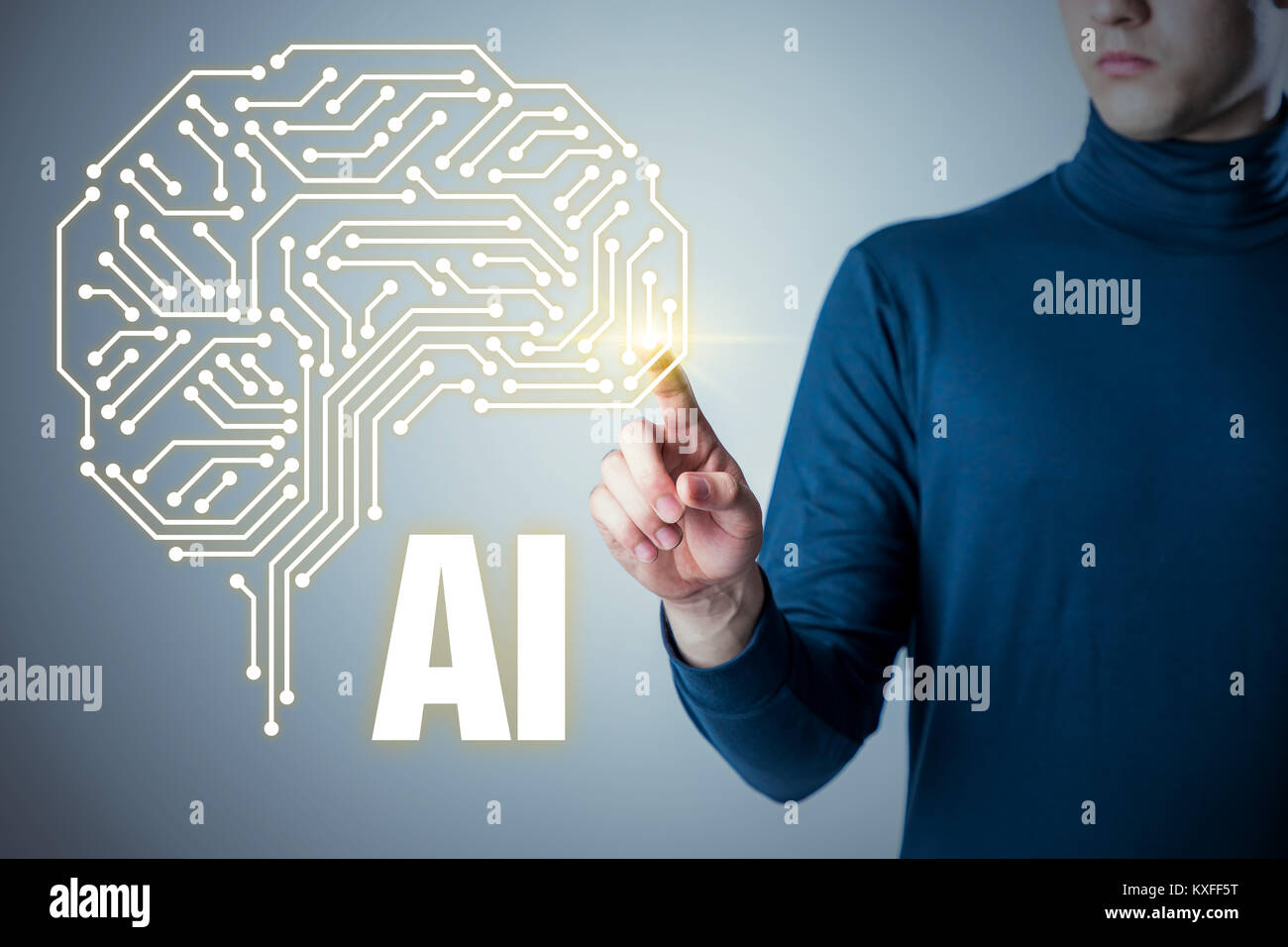 Artificial intelligence man illustration hi-res stock photography and ...