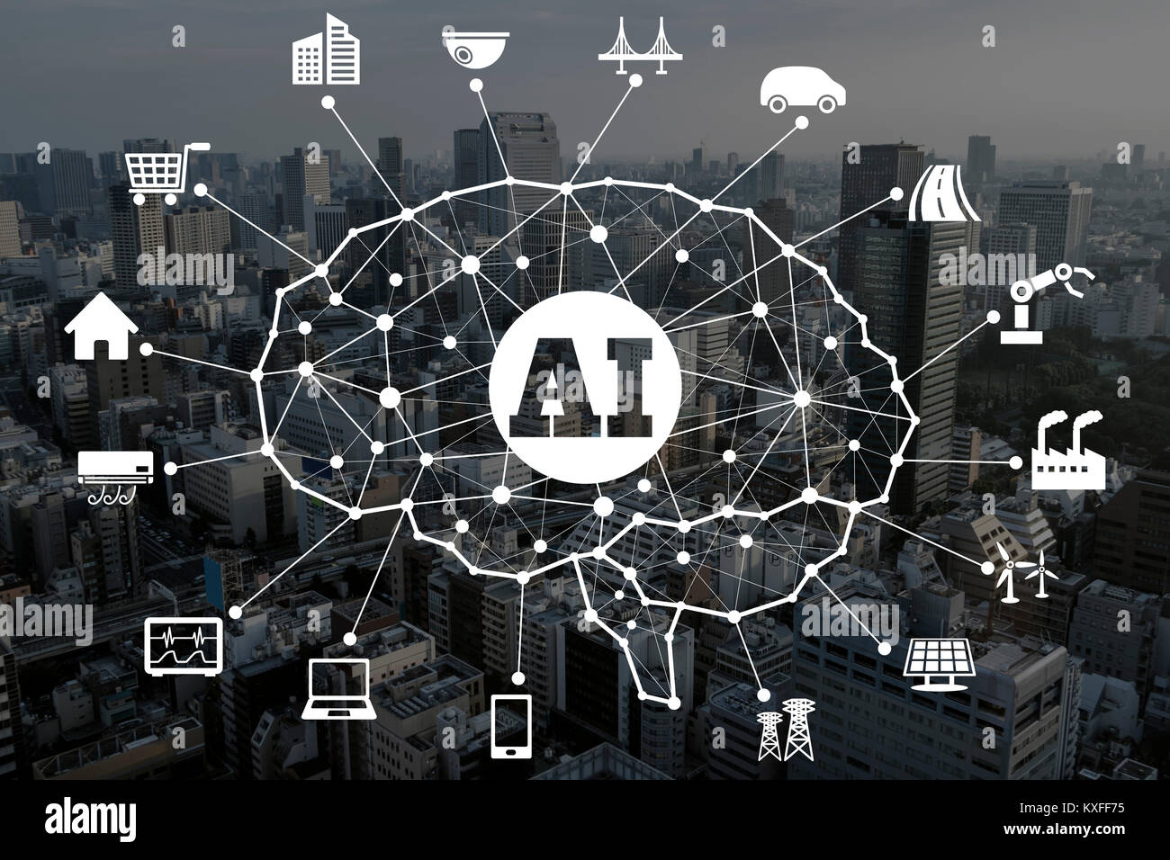 AI concept. Artificial Intelligence and various industries Stock Photo ...