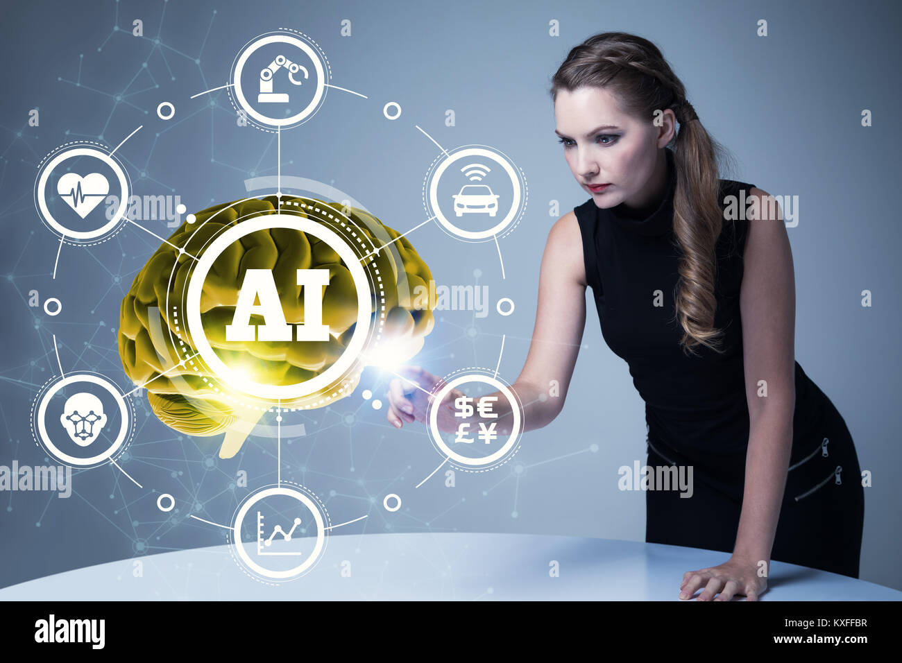 AI(Artificial Intelligence) concept. 3D rendering Stock Photo - Alamy