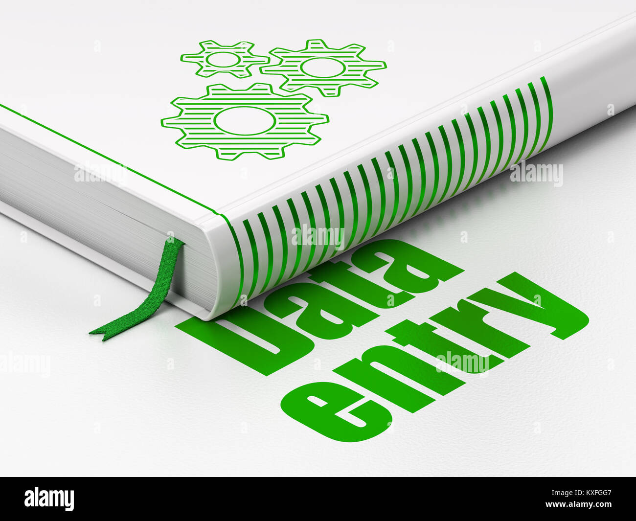 Data concept: book Gears, Data Entry on white background Stock Photo ...