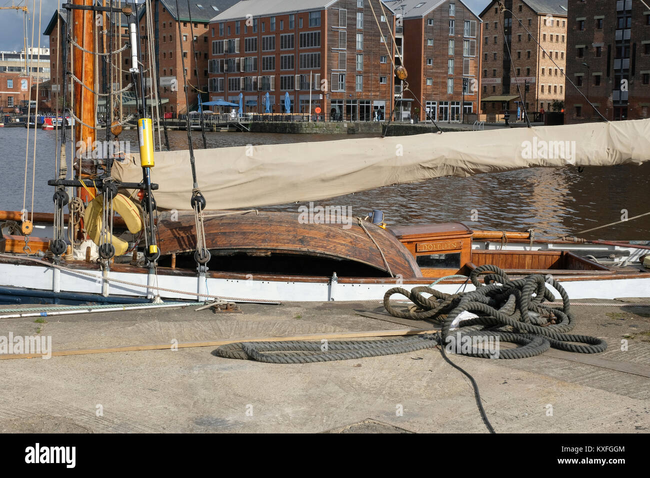 Bristol Channel pilot cutter "Dolphin" moored in Gloucester Docks on ...