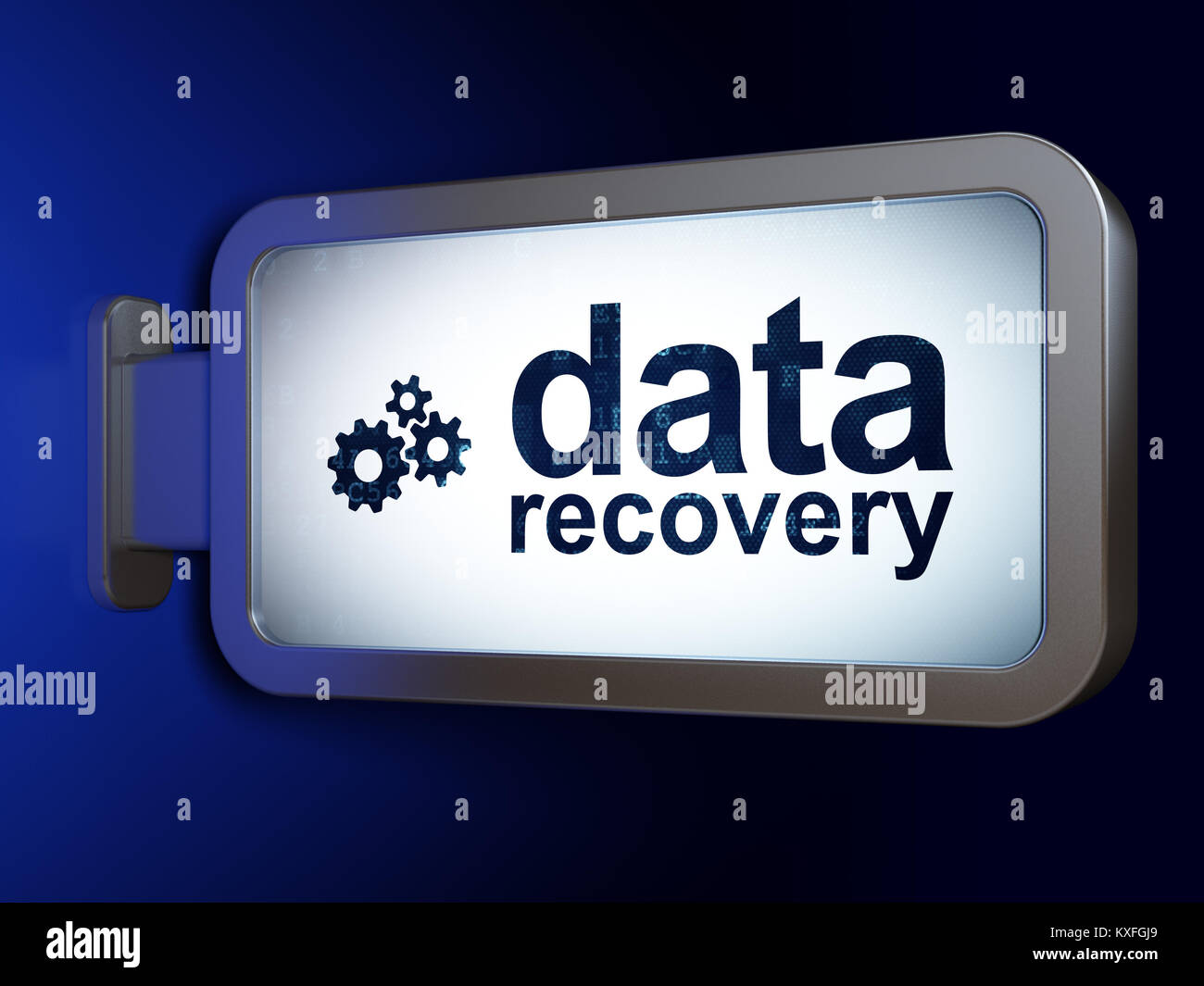 Data concept: Data Recovery and Gears on billboard background Stock ...