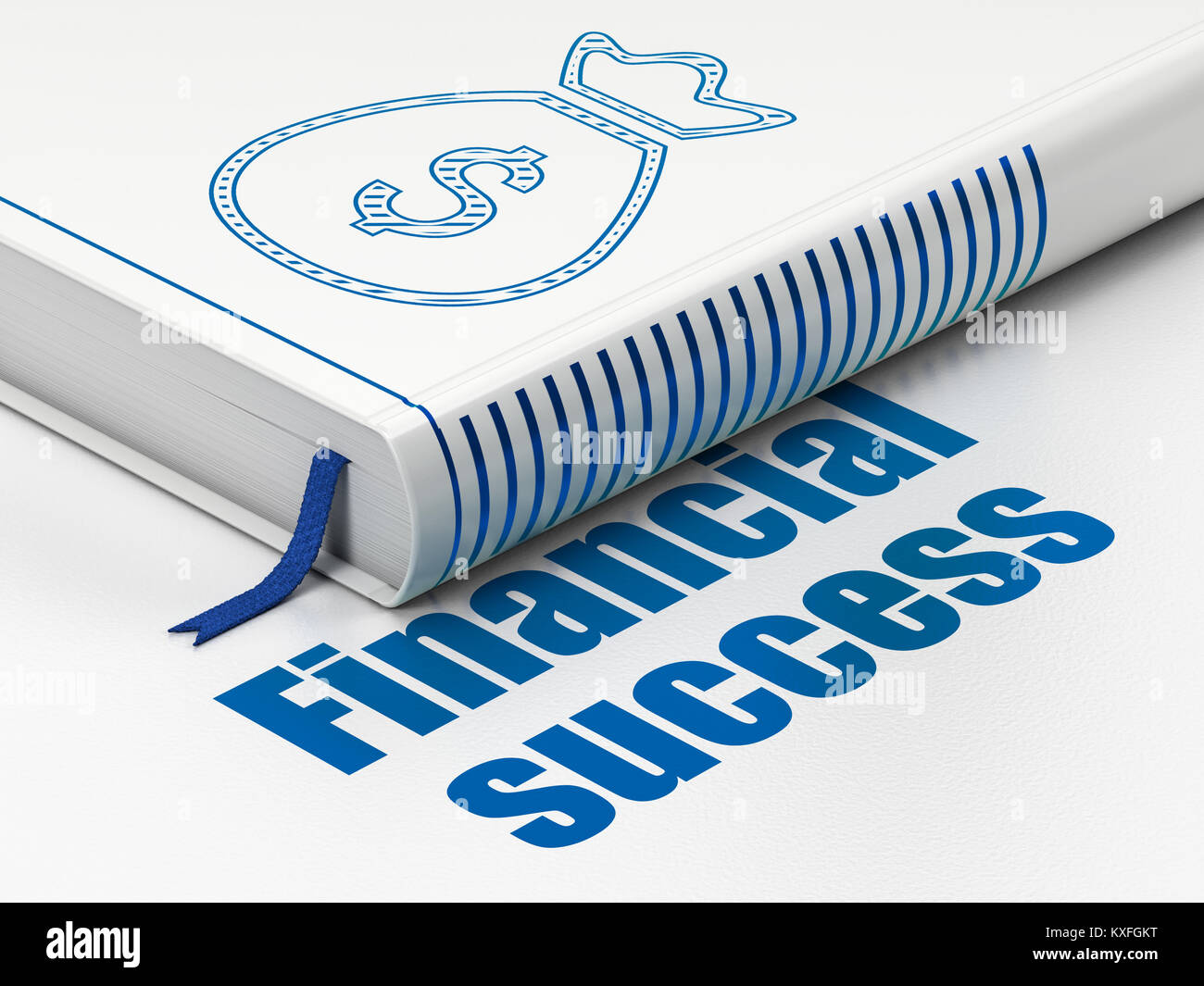 Money concept: book Money Bag, Financial Success on white background ...