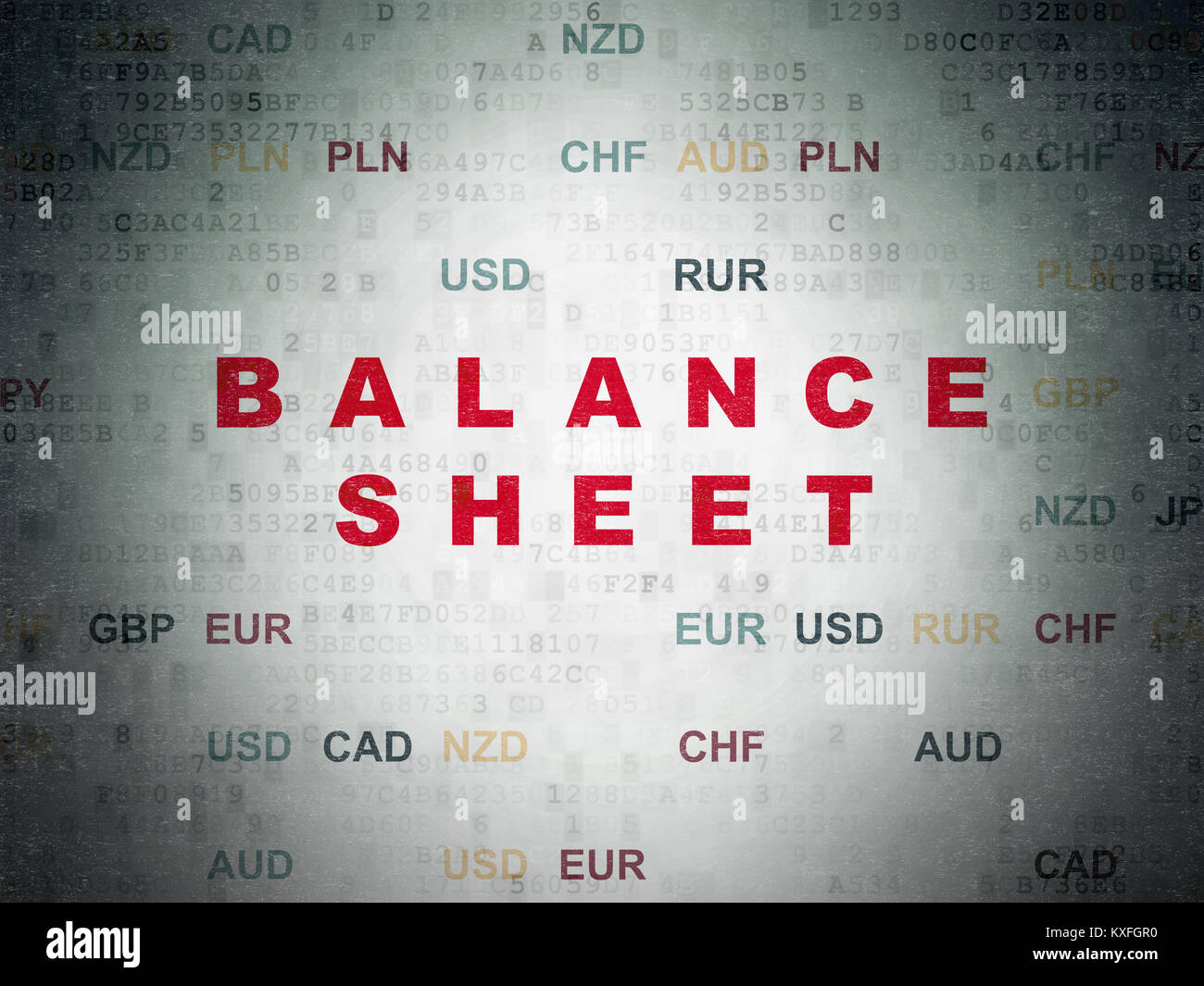 Money concept: Balance Sheet on Digital Data Paper background Stock ...
