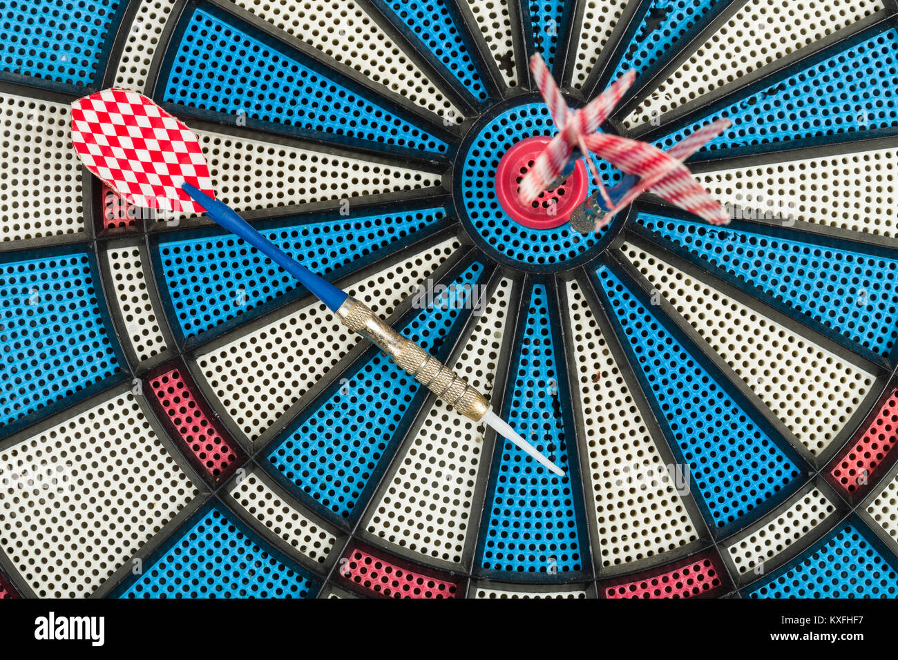 close up photo of old used darts board Stock Photo - Alamy