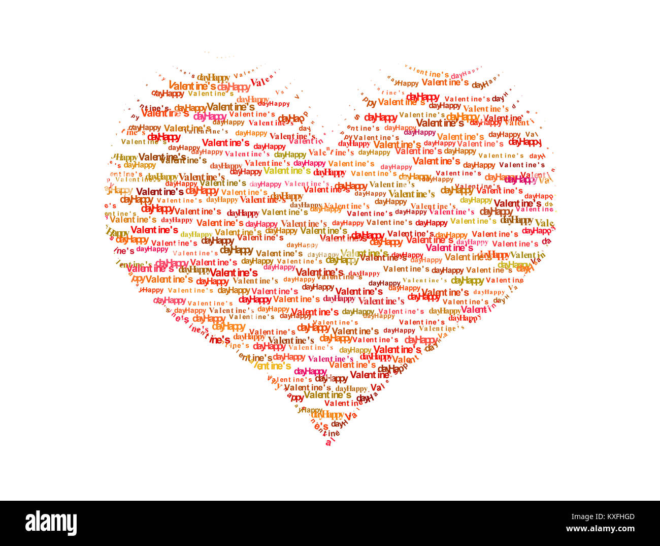 Valentine heart from text on white background Stock Photo - Alamy