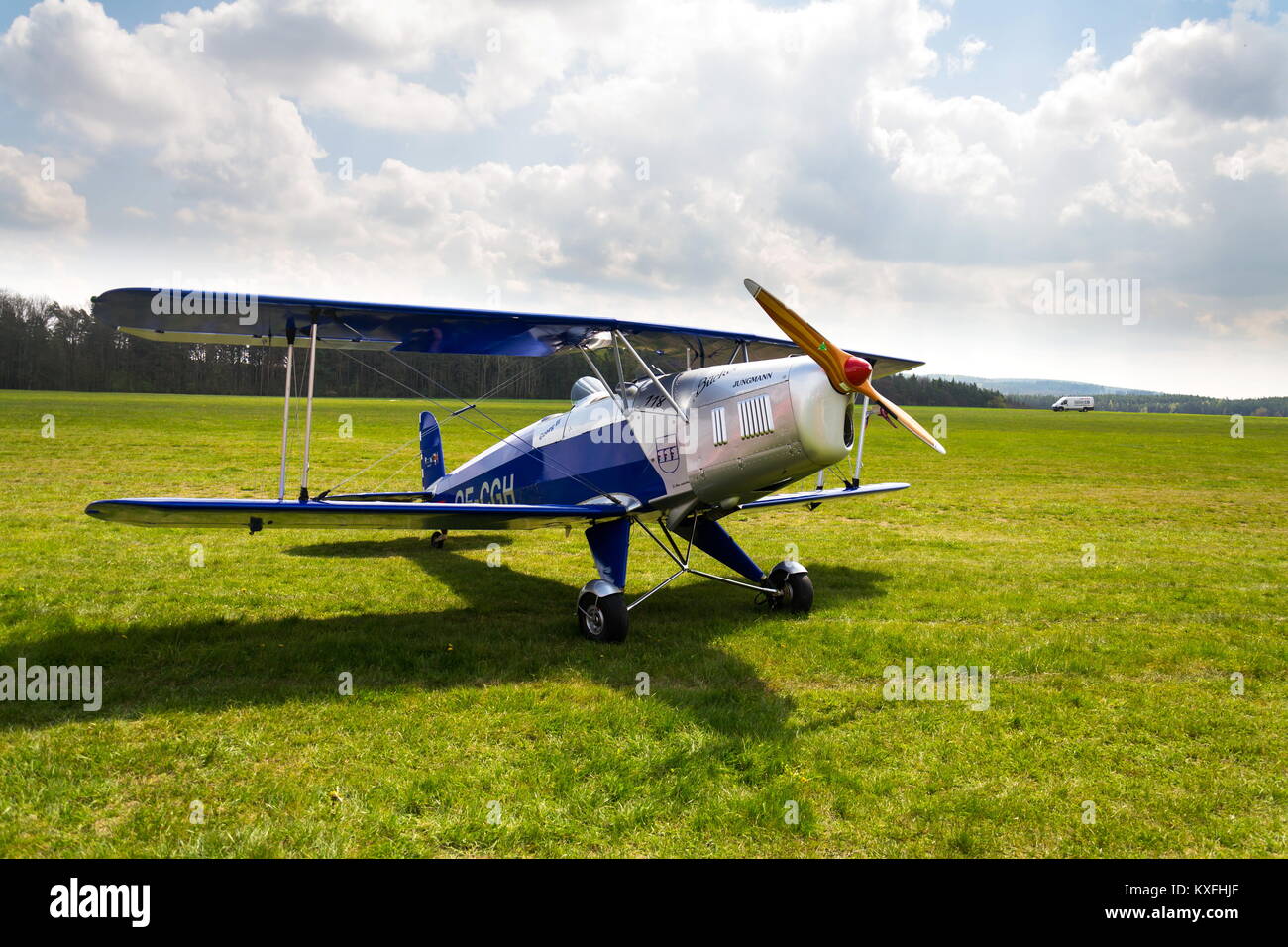 PLASY, CZECH REPUBLIC - APRIL 30: Biplane Bucker Bu-131 Jungmann ...