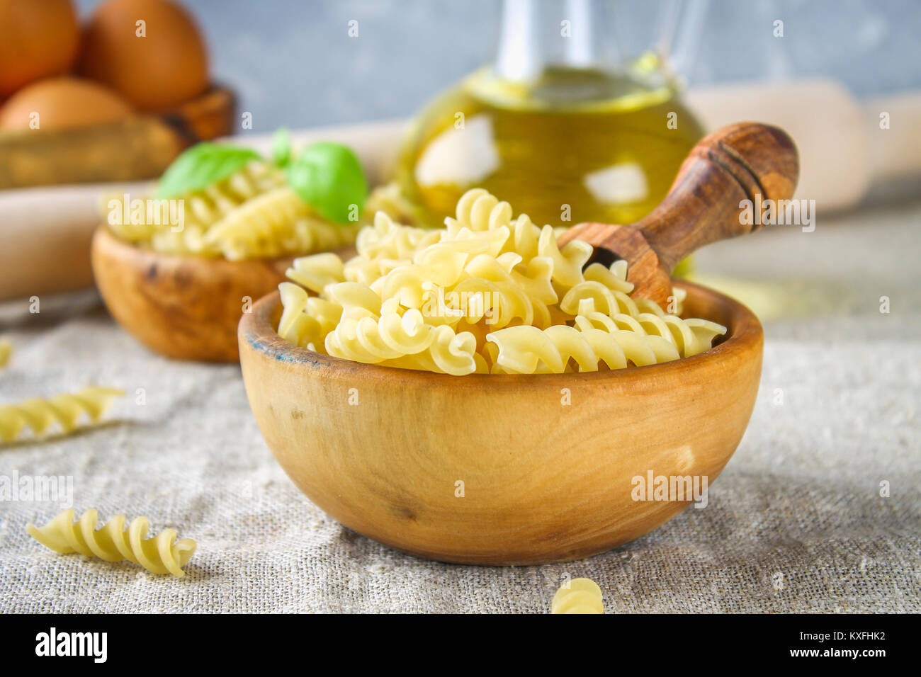 Scattered rotini corkscrew pasta hi-res stock photography and images ...