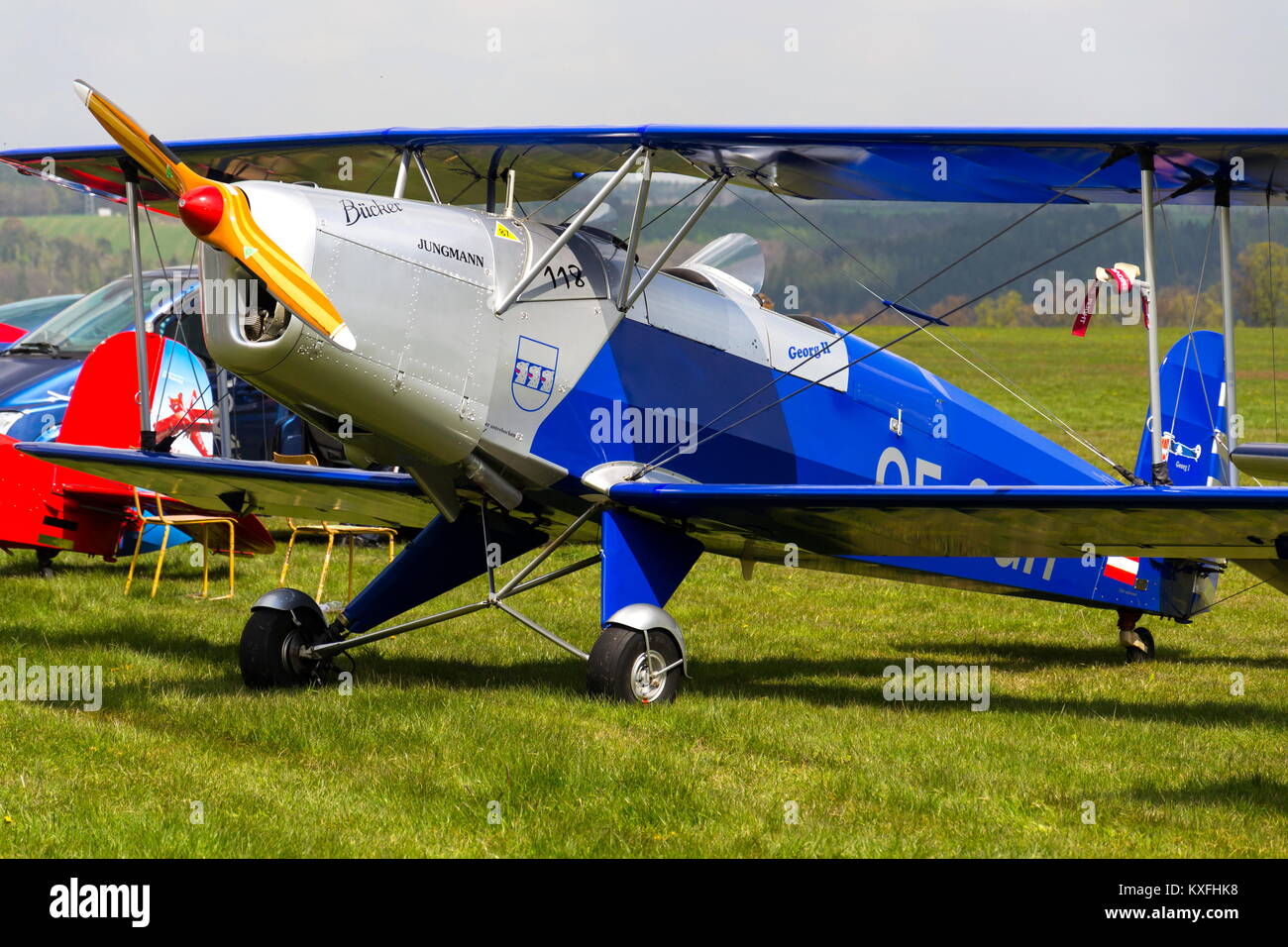 PLASY, CZECH REPUBLIC - APRIL 30: Biplane Bucker Bu-131 Jungmann ...