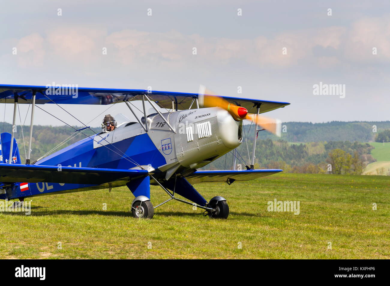 PLASY, CZECH REPUBLIC - APRIL 30: Biplane Bucker Bu-131 Jungmann ...