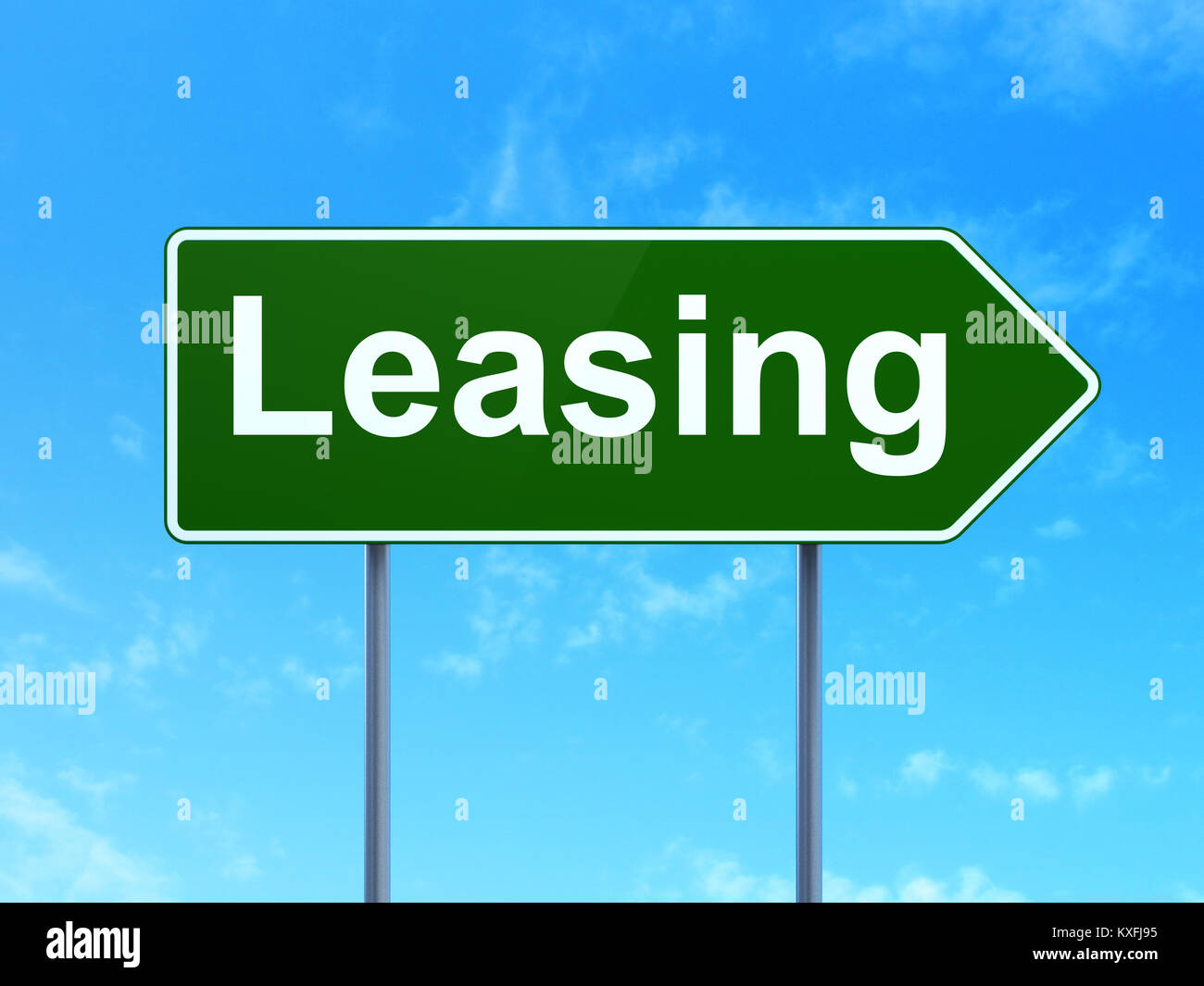 Business concept: Leasing on road sign background Stock Photo - Alamy