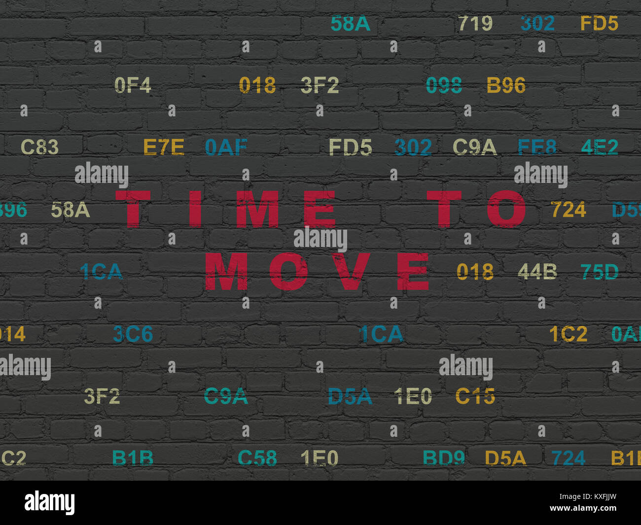 Time concept: Time to Move on wall background Stock Photo - Alamy