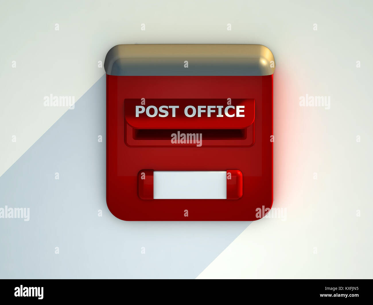 Red Mail box with white letters. 3D rendering Stock Photo - Alamy