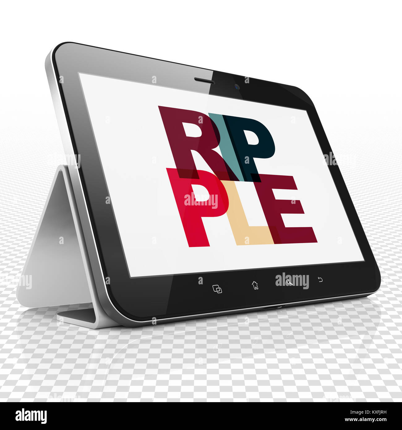Cryptocurrency concept: Tablet Computer with Ripple on display Stock ...