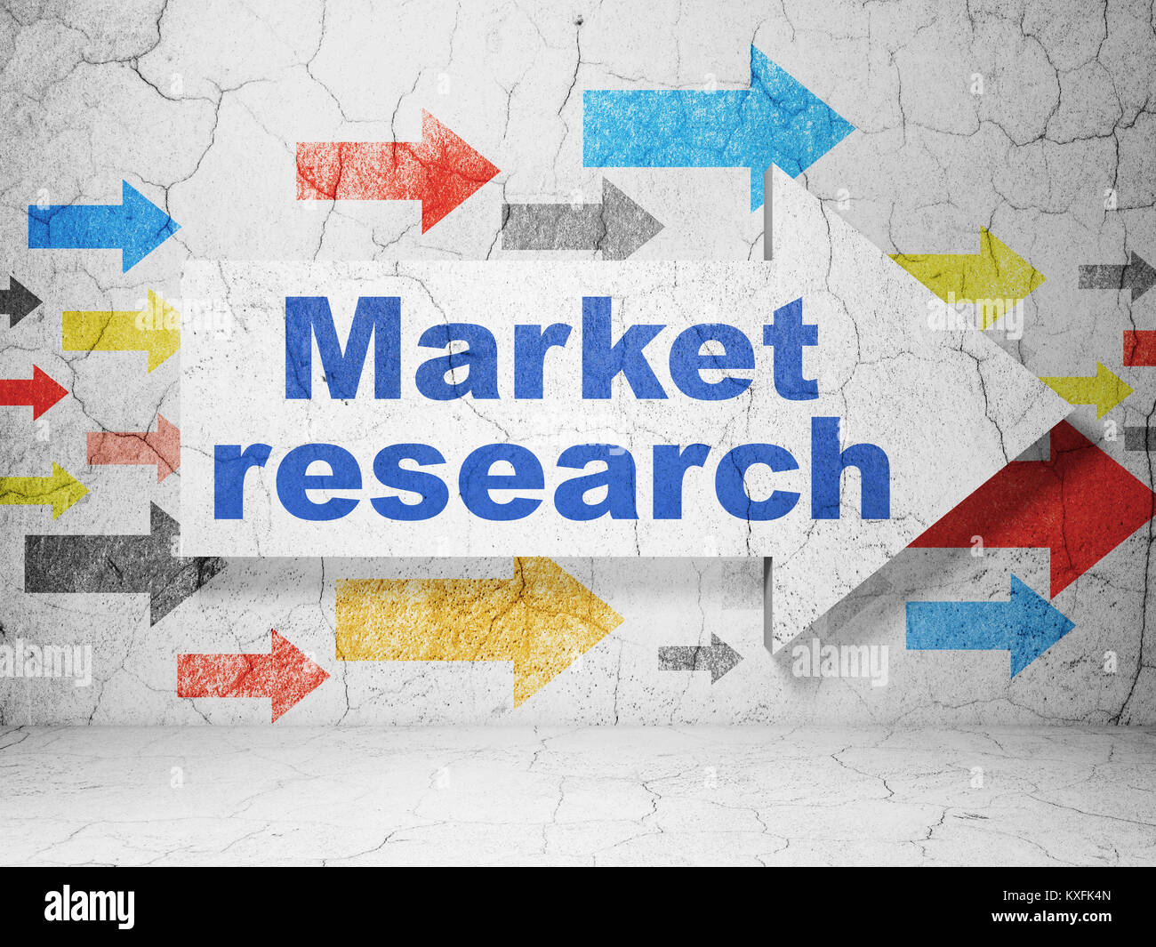Marketing concept: arrow with Market Research on grunge wall background ...