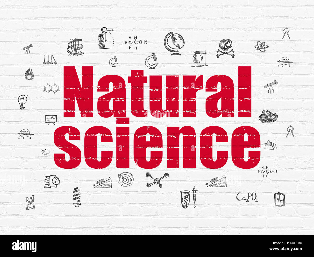 Science concept: Natural Science on wall background Stock Photo - Alamy