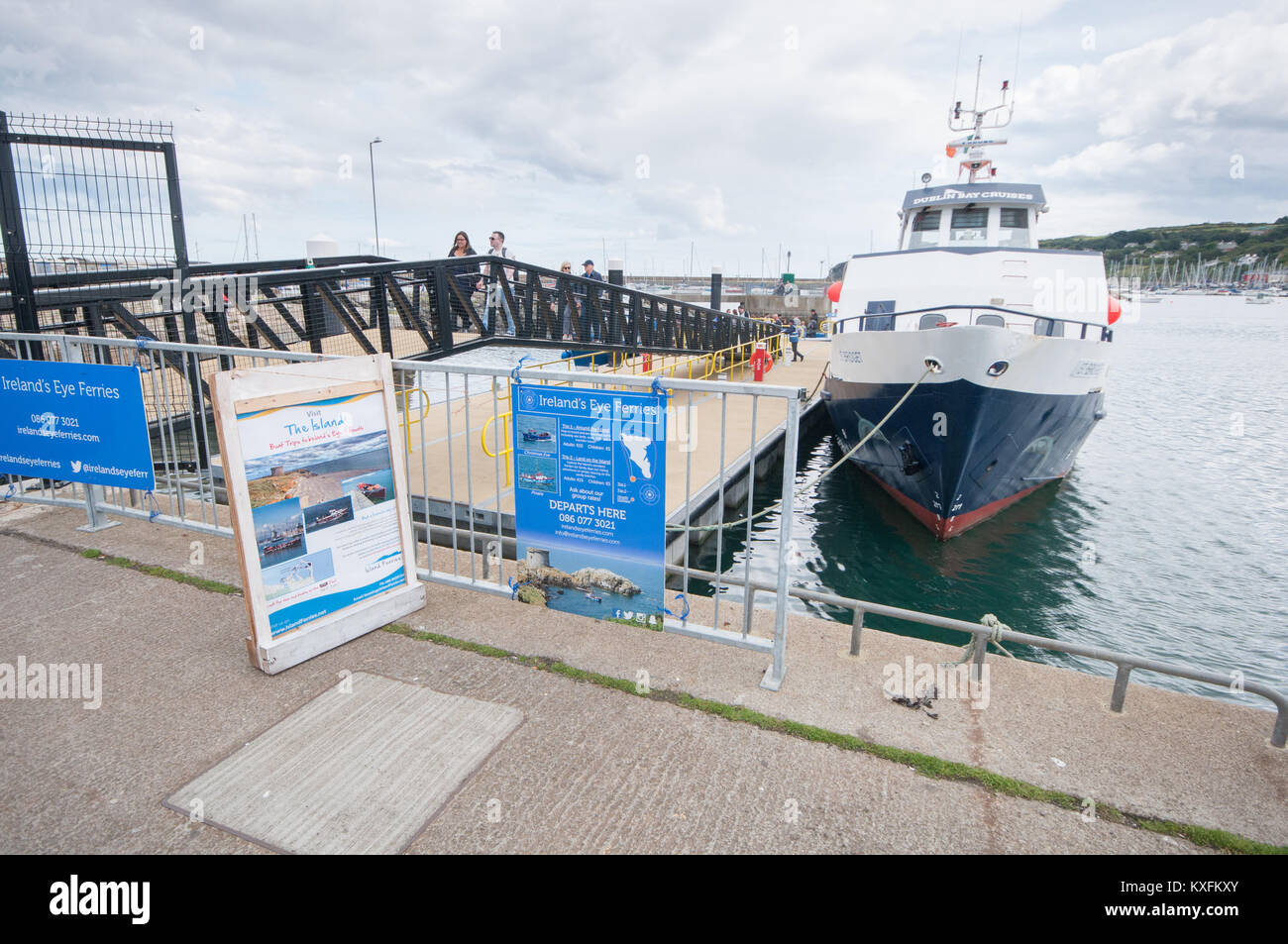 Ireland's Eye Tourist Ferry in the harbour at Howth in north county ...