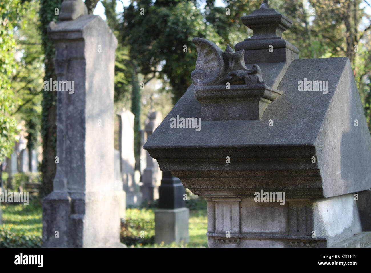 This image shows the Alter Sdfriedhof (Old Cemetery) in Munich, taken ...