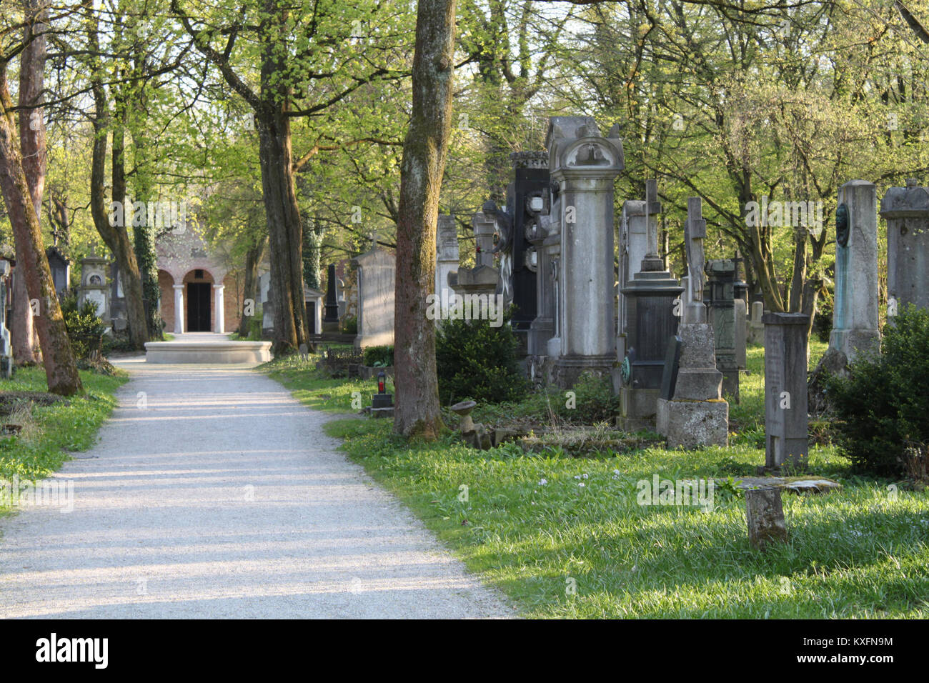 A photograph taken at the Old South Cemetery in Munich in 2010 ...