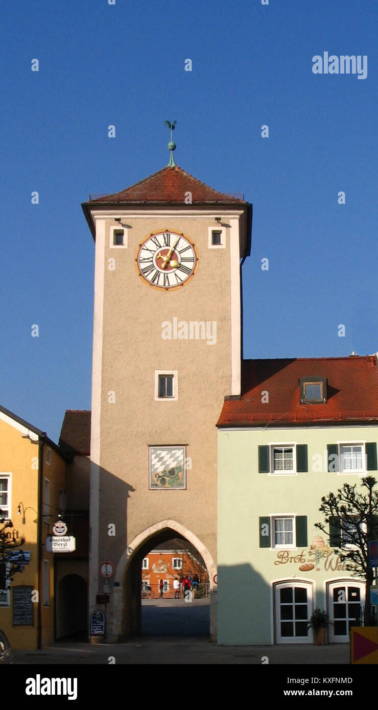 The Altmühltor in Kelheim, located in Lower Bavaria, Germany, is an ...