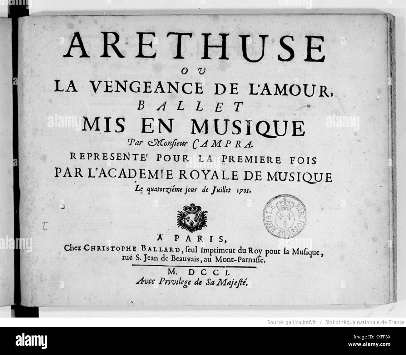 André Campra's opera 'Aretuza' is a notable work in the baroque music ...